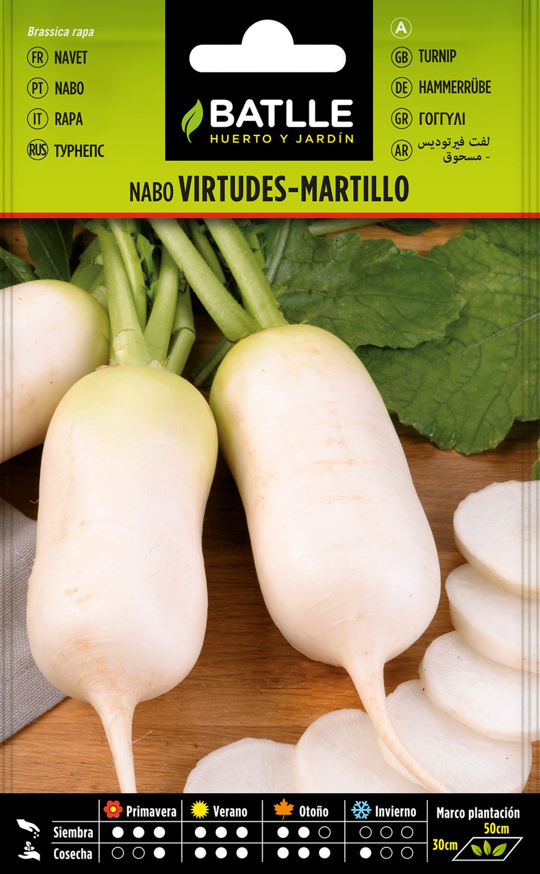 Semilla hortícola de nabo virtudes — Plantamus Vivero online